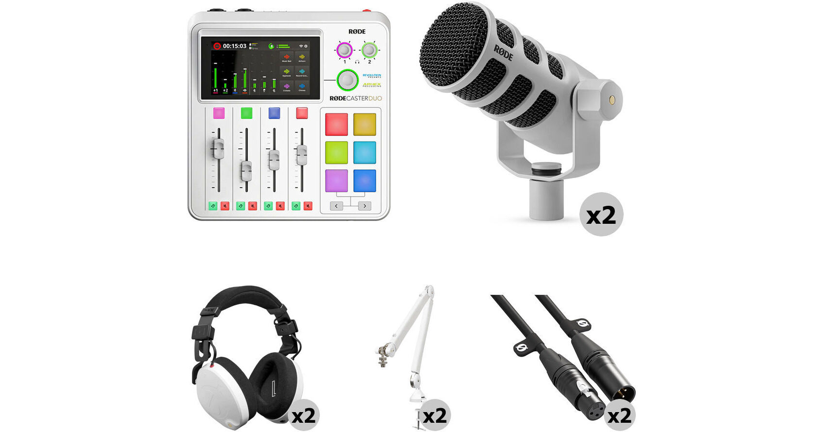 RODE RODECaster Duo 2-Person Podcasting Kit with PodMics, Studio