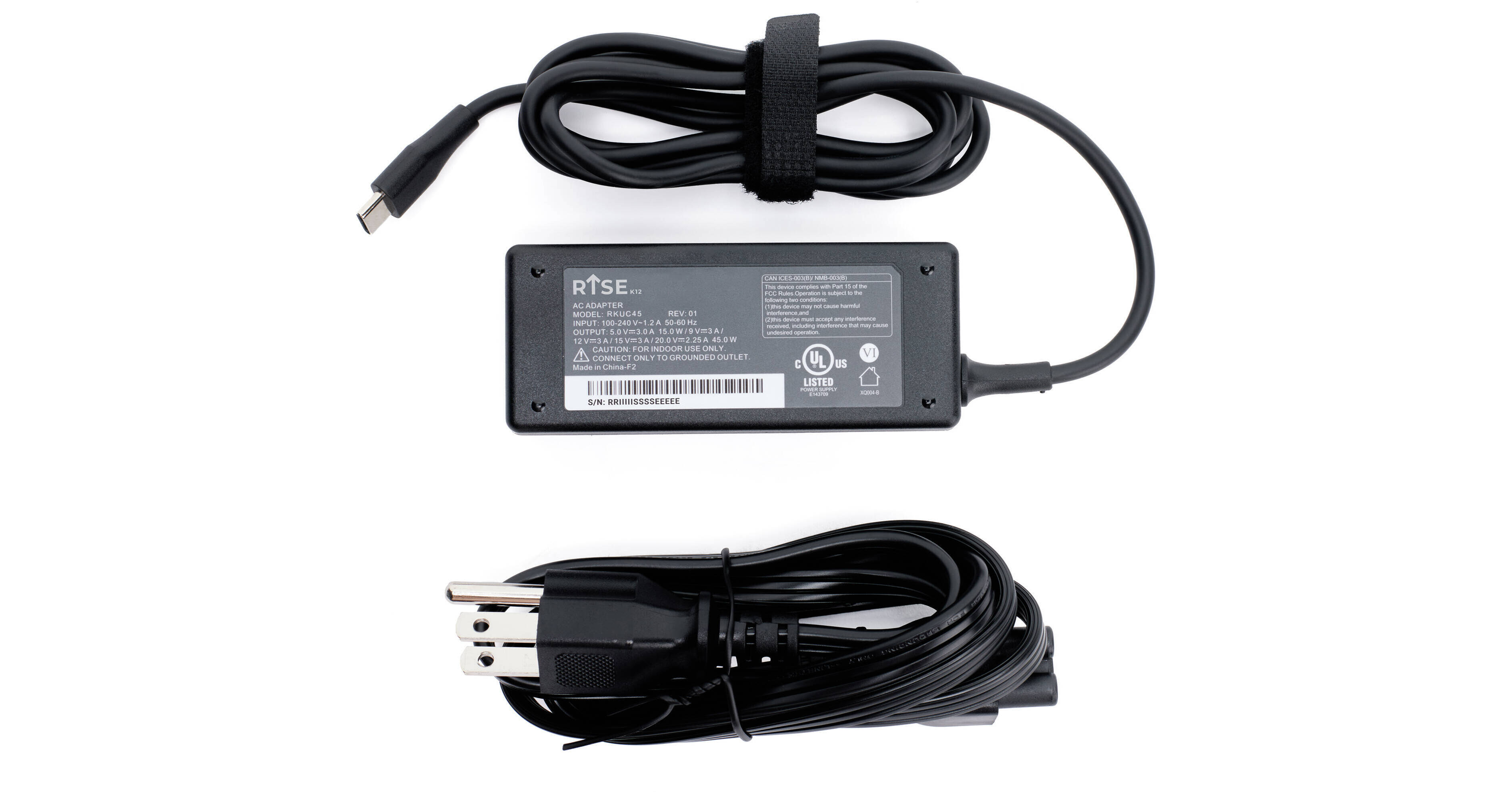 Rise K12 Universal 45WW USB-C AC Adapter RKUC45G1 B&H Photo Video