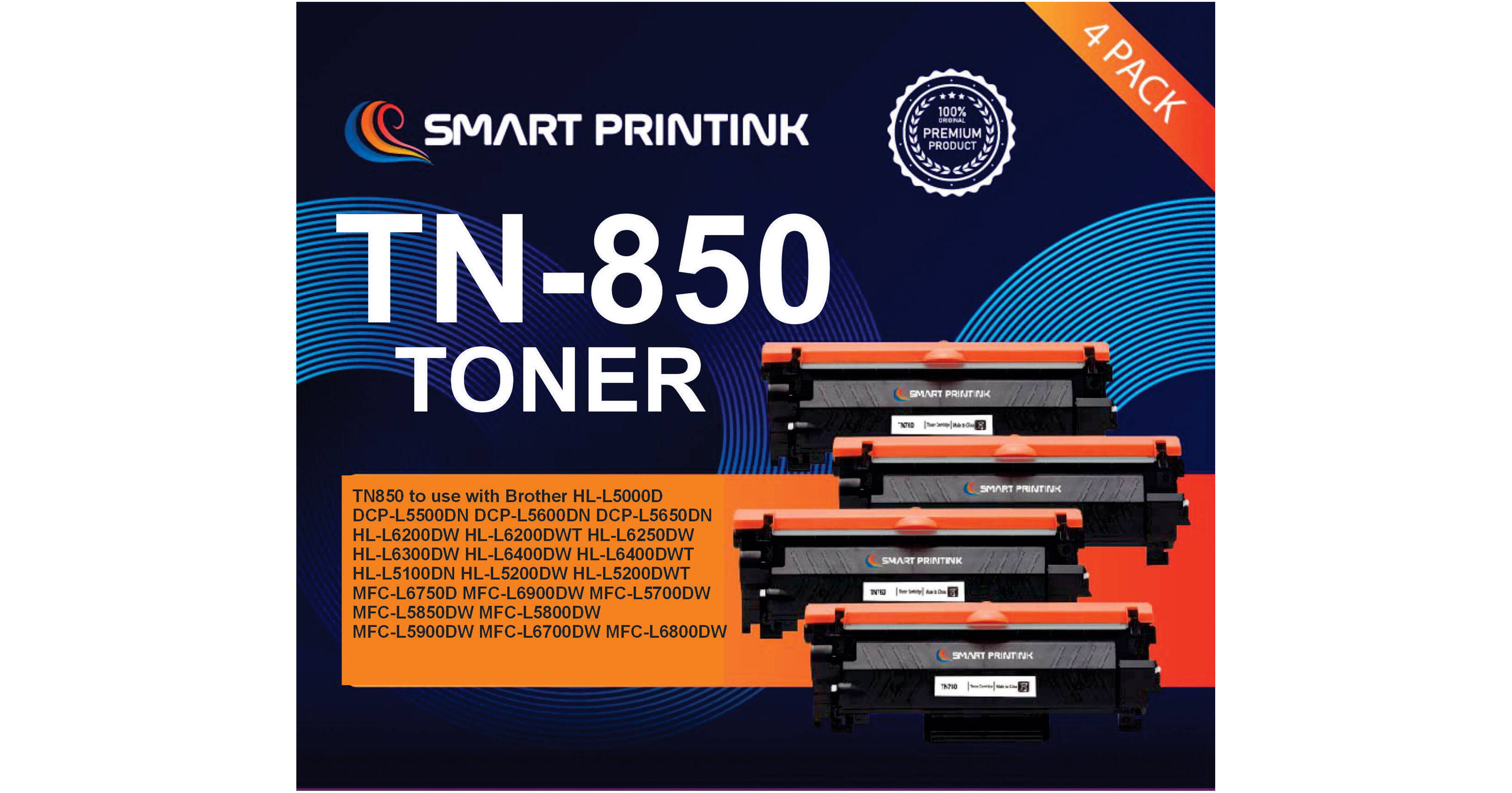 Smart Printink TN850 High Yield Black Toner Cartridge SPTN8504PK