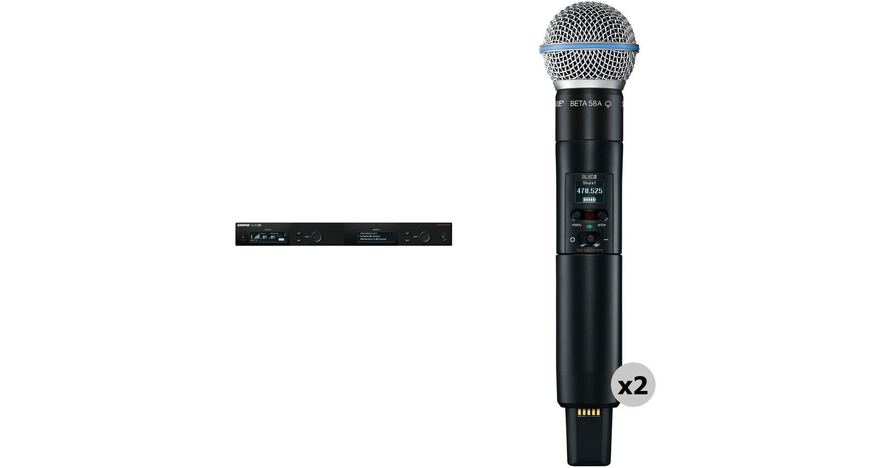 Shure SLXD24D/B58 Dual-Channel Digital Wireless Handheld