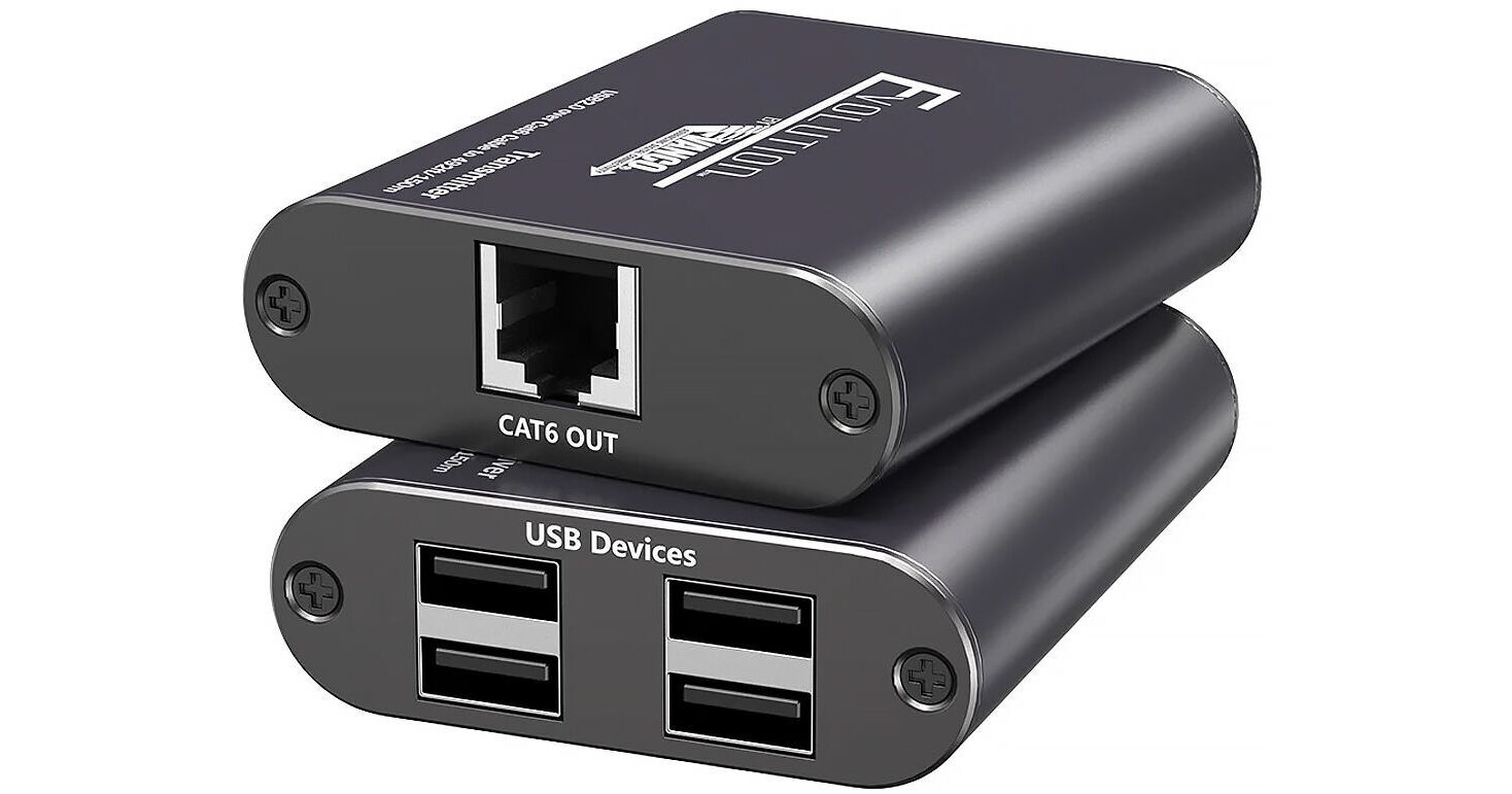 Evolution USB 2.0 Extender over Cat5e/6 Cable Set EVEXUSB2 B&H
