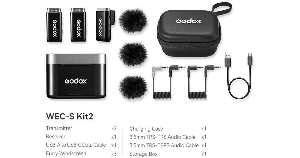 Godox WEC-S 2-Person Wireless Microphone System WEC-S KIT 2 B&H