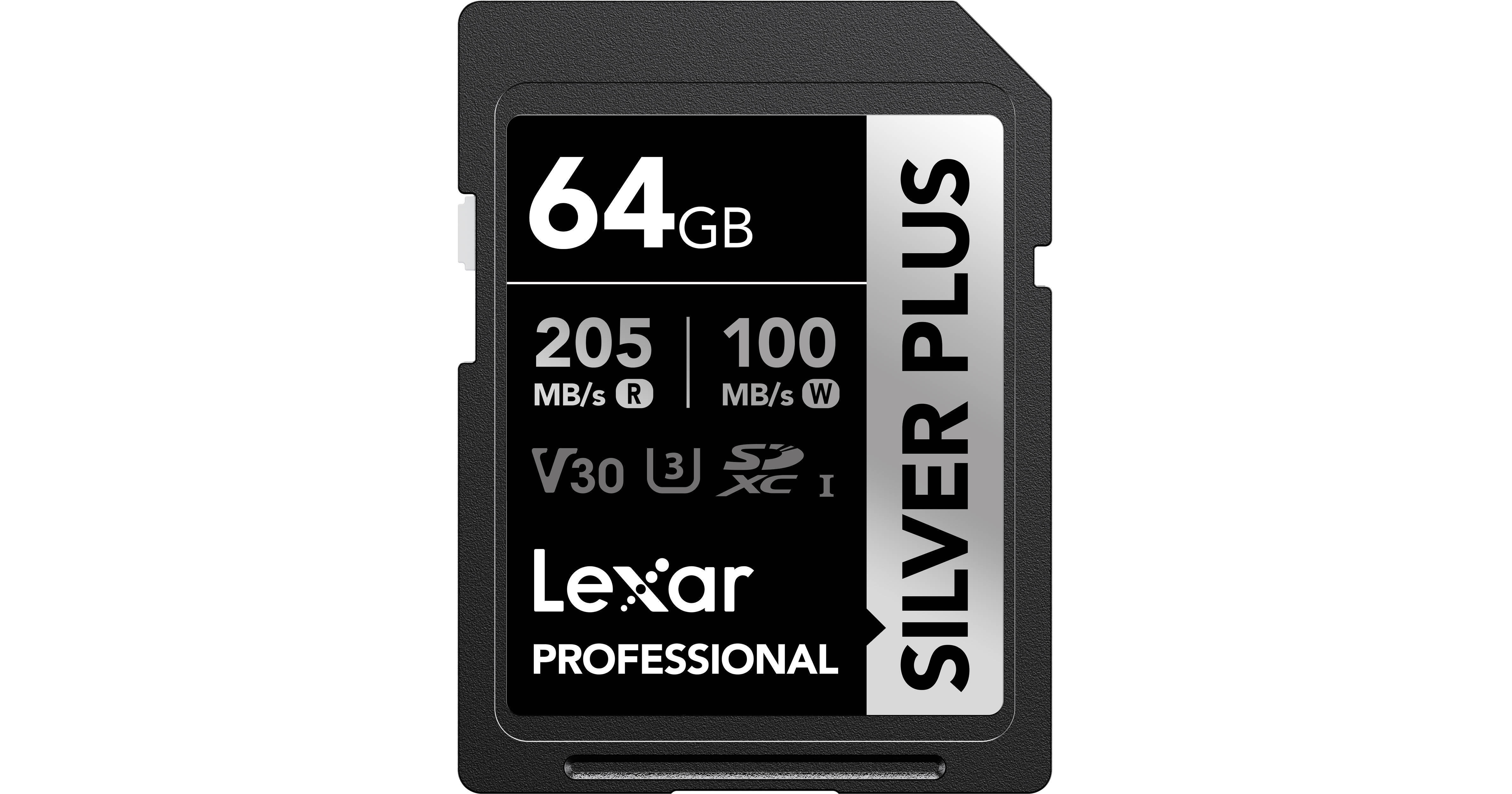 Lexar 64GB Professional SILVER PLUS UHS-I SDXC LSDSIPL064G-BNNNU