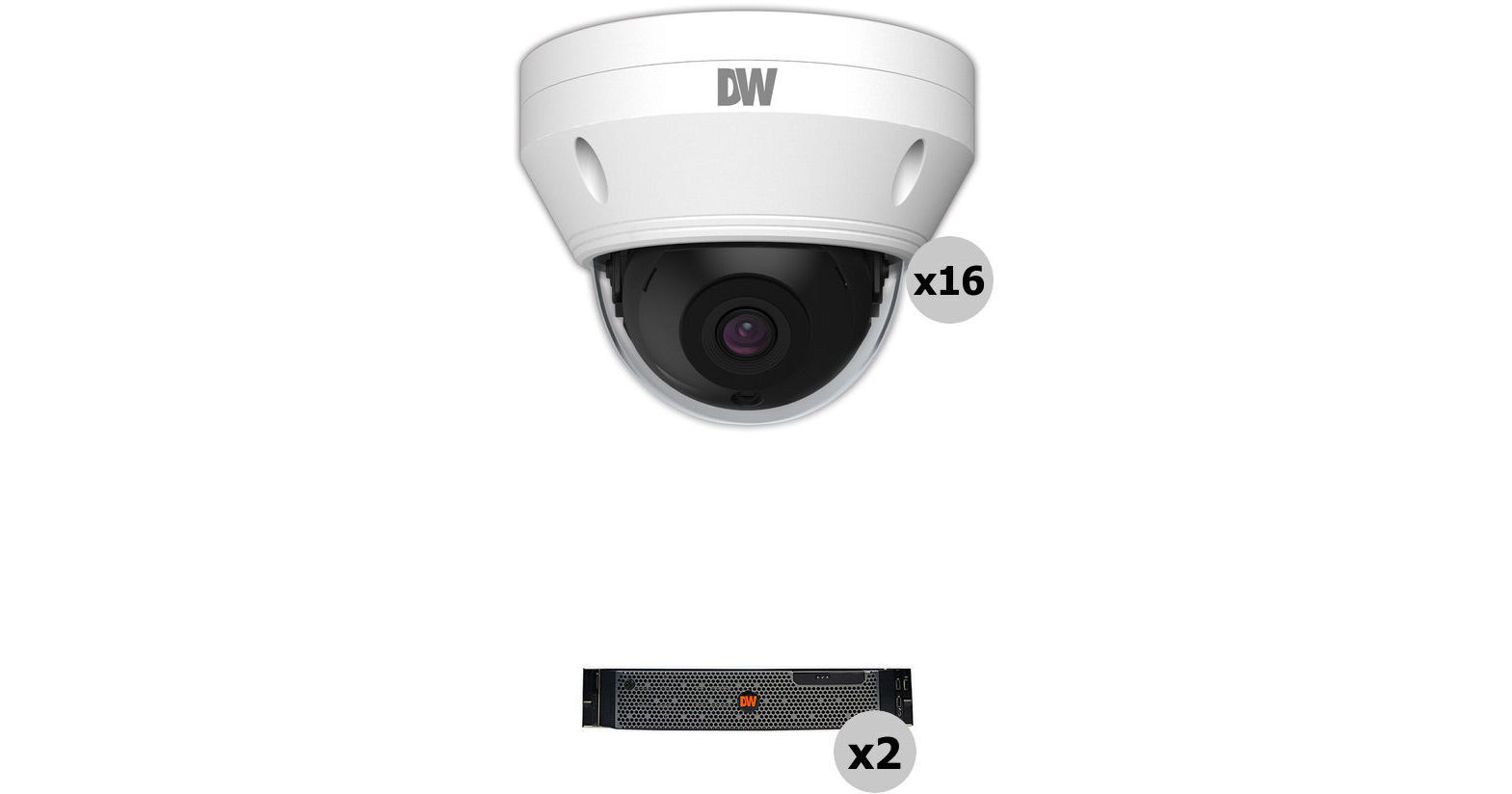 Digital Watchdog Sixteen 5MP Network Dome Cameras with Two