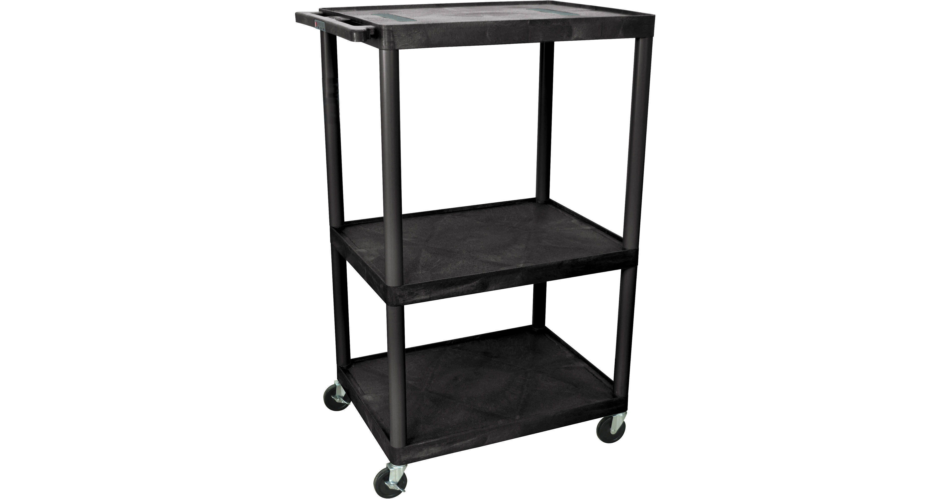 Luxor 54" Endura 3-Shelf Multimedia Cart with 3 Outlets - LE54-B