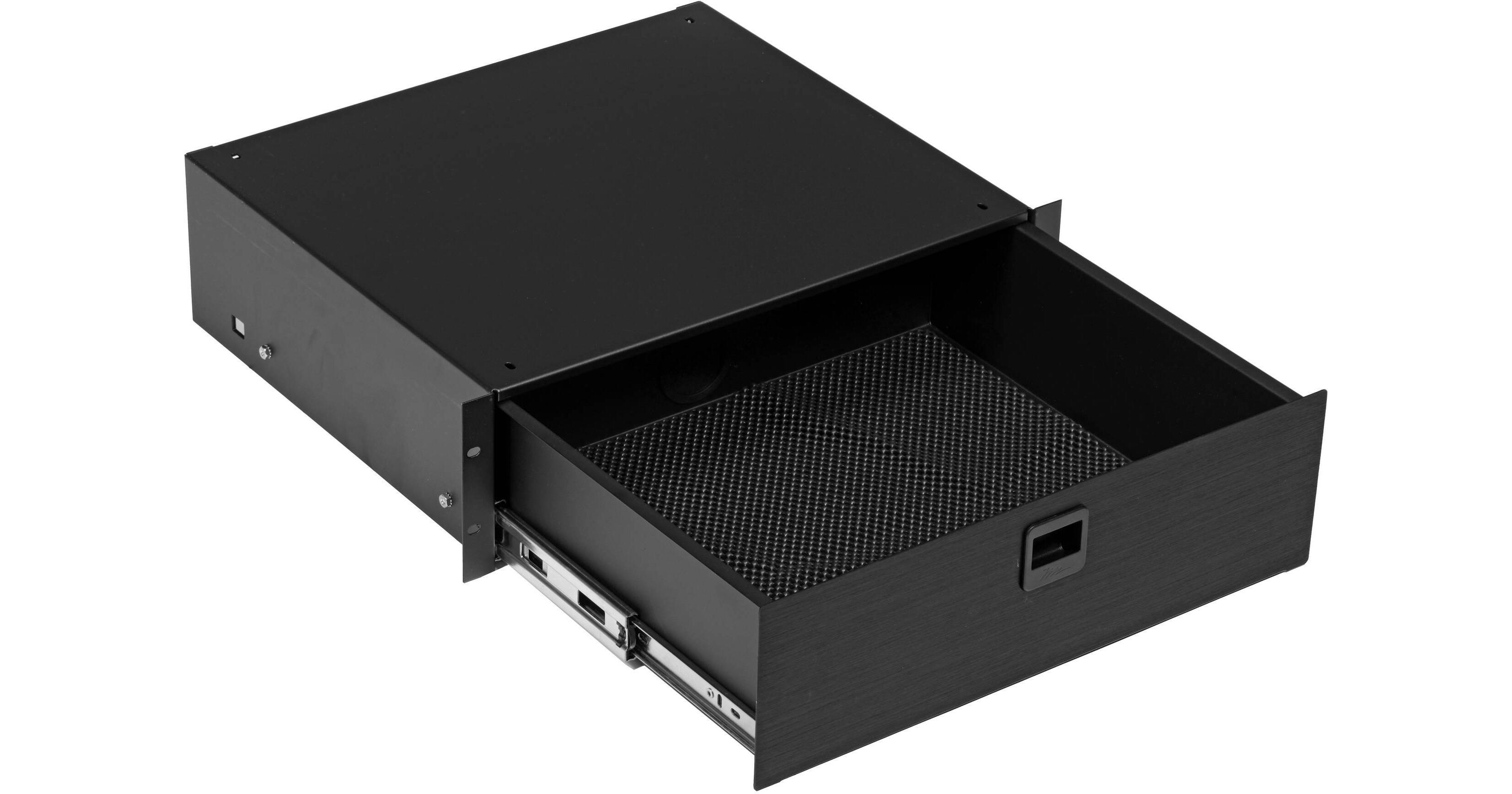 Middle Atlantic D3 3-Space Rack Drawer - Black Brushed D3 B&H