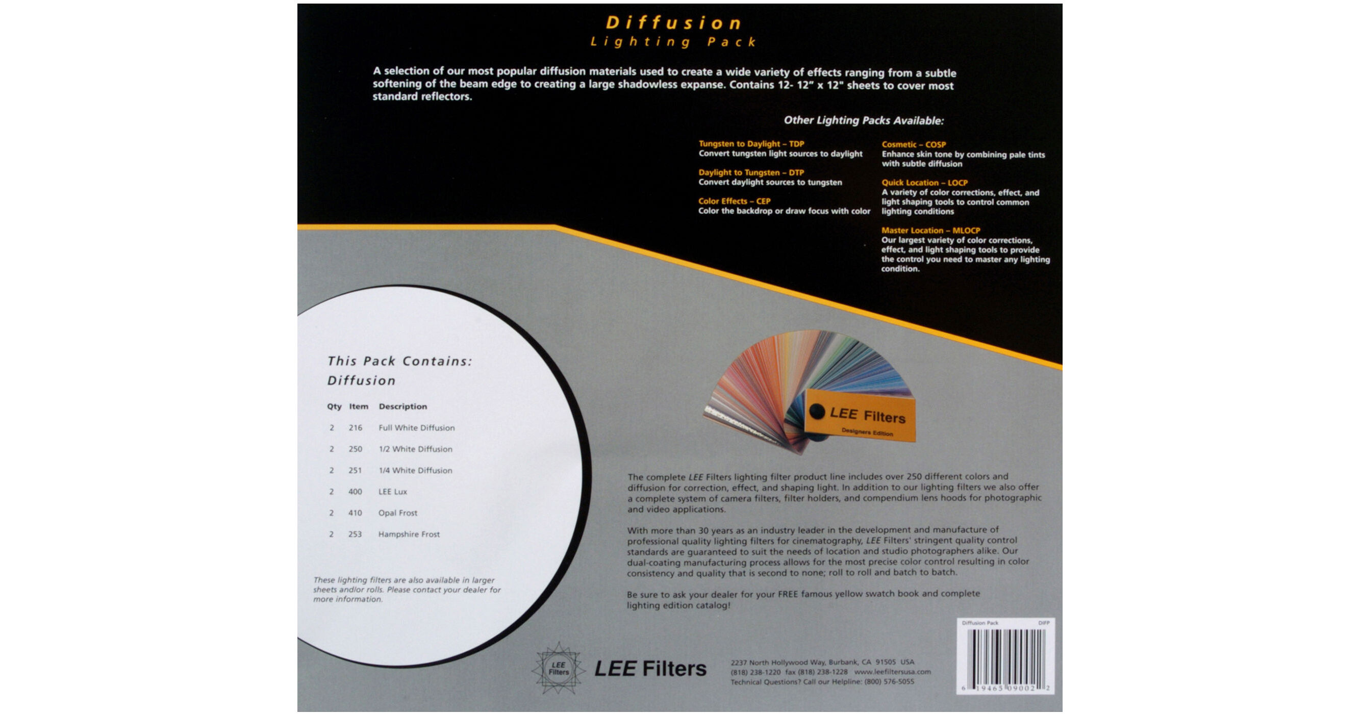 LEE Filters Diffusion Filter Lighting Pack - 12 PACK-LTG-DIFF