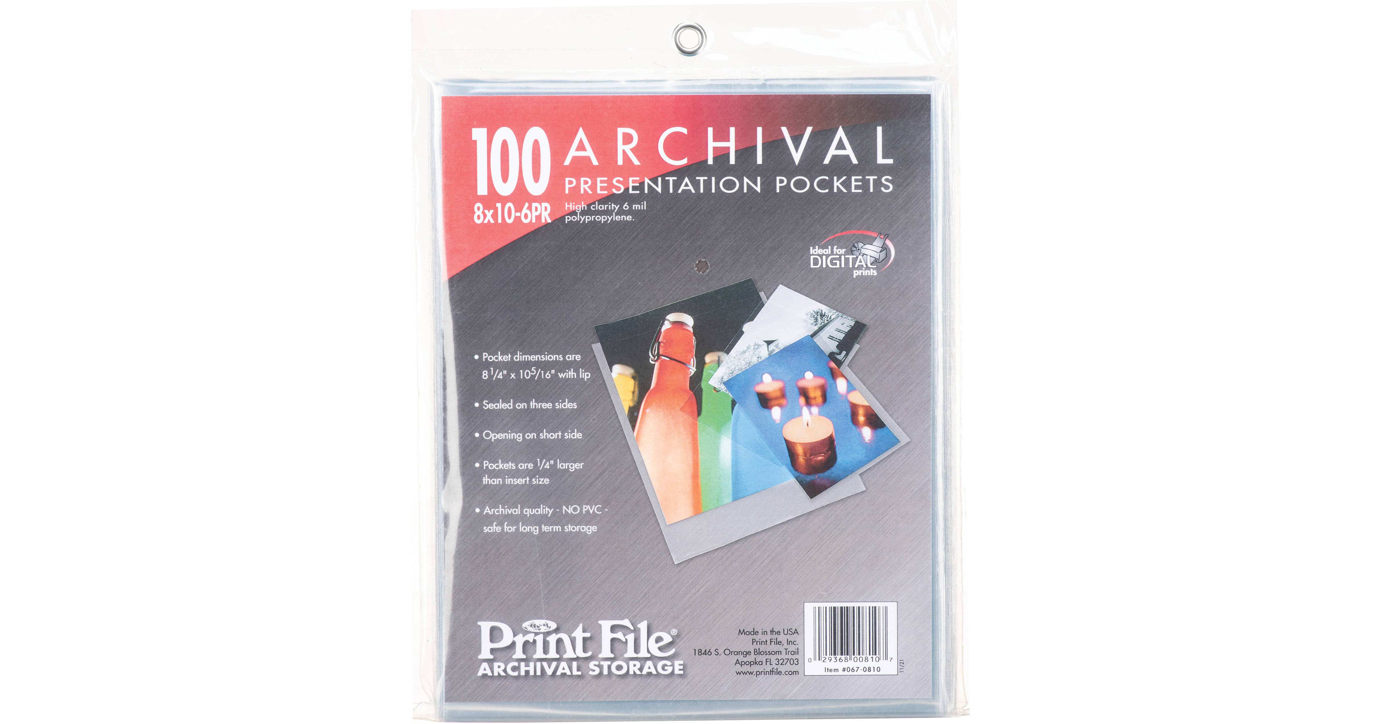 Print File Polypropylene Presentation Pocket 067-0810 B&H Photo