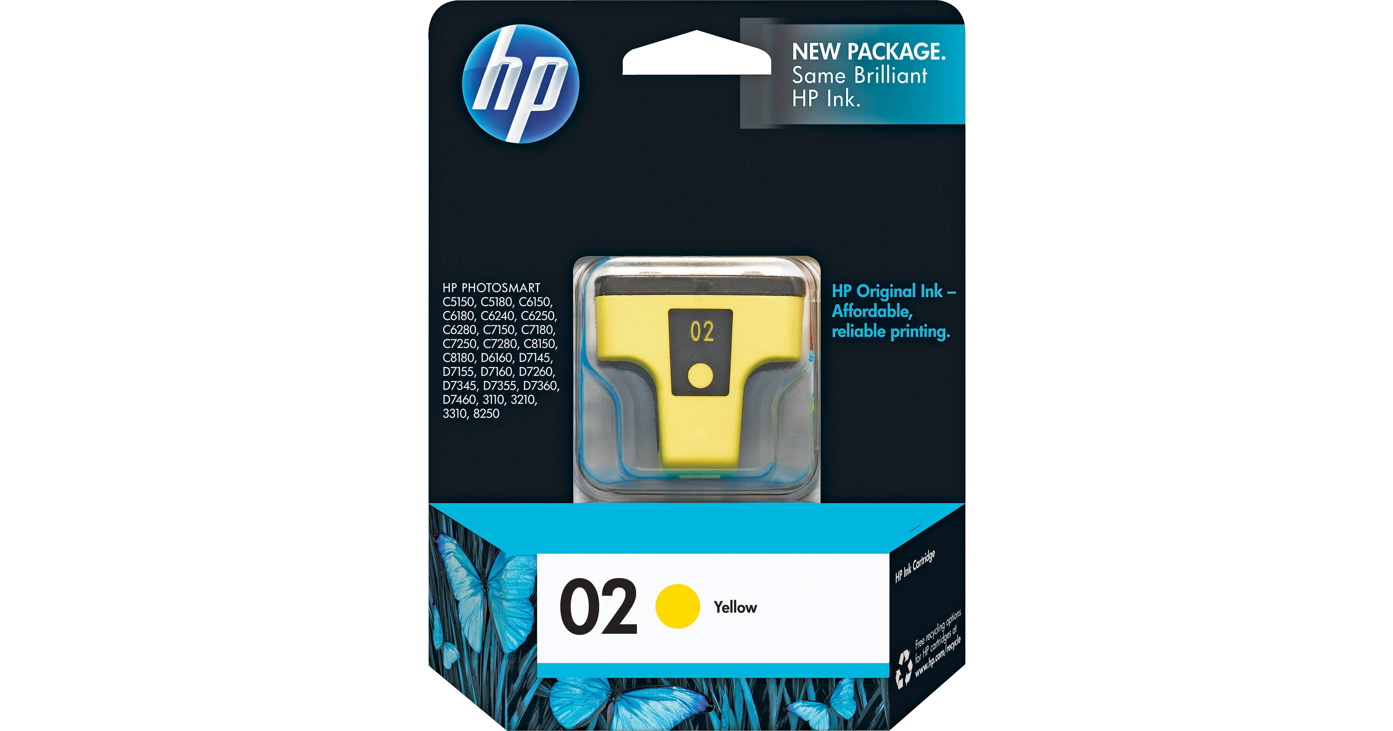 HP 02 Yellow Inkjet Print Cartridge (6ml) C8773WN#140 B&H Photo