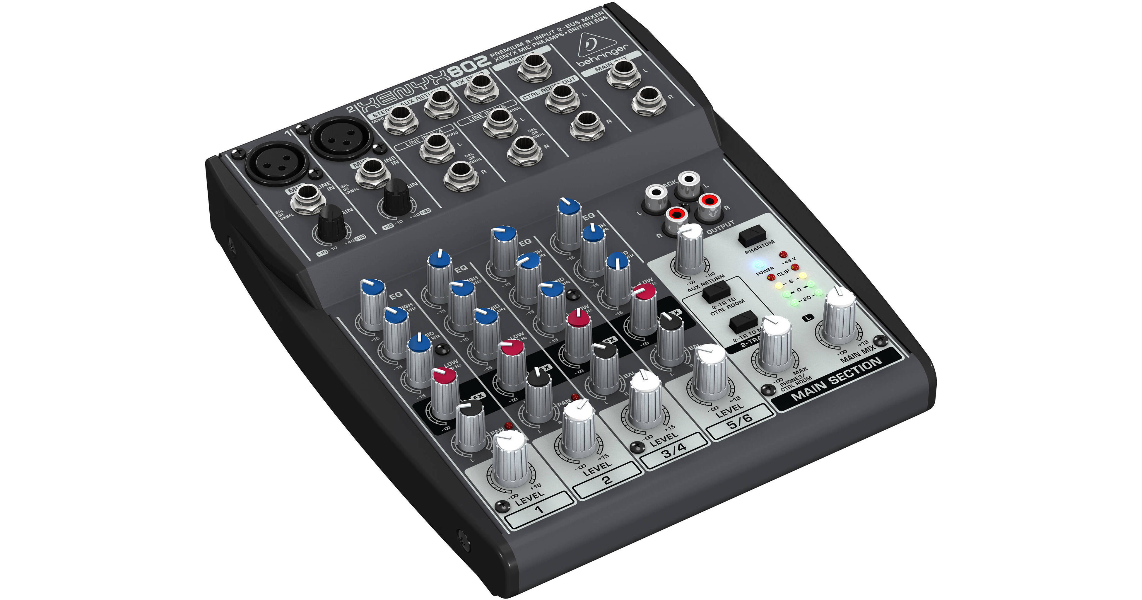 Behringer XENYX 802 8-Channel Compact Audio Mixer 802 B&H Photo