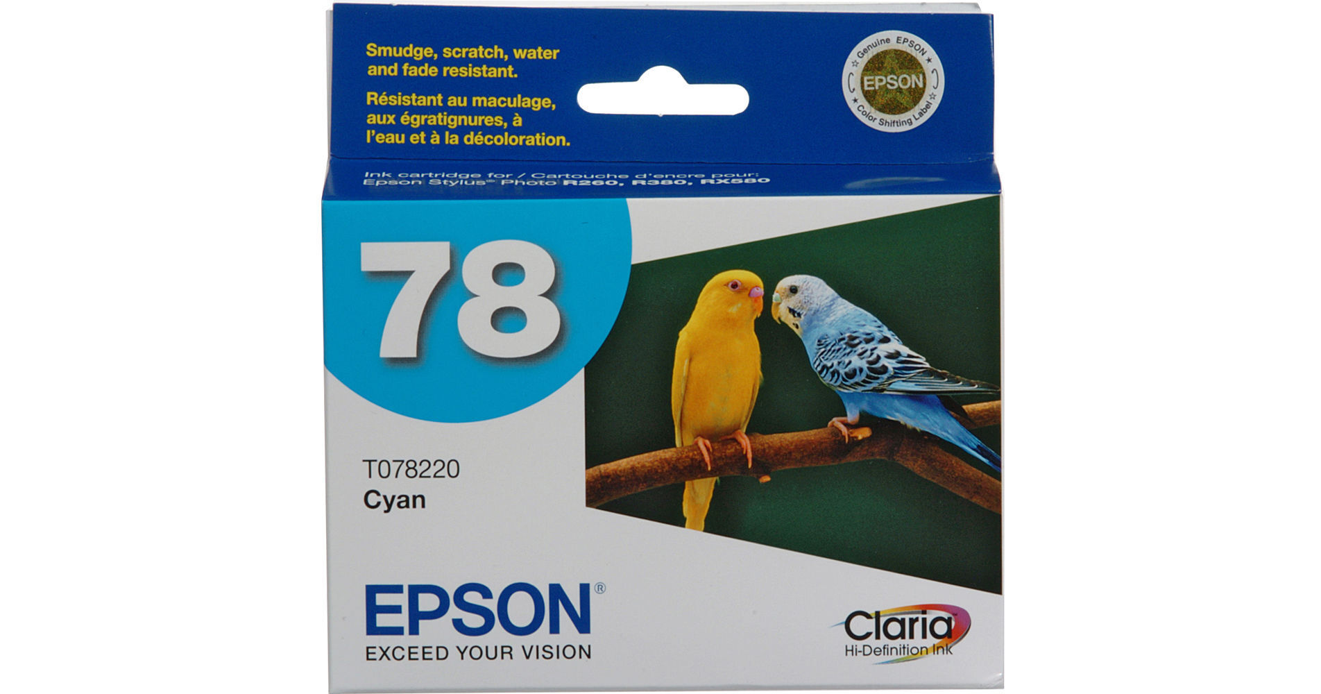 Epson 78 Claria Hi-Definition Cyan Ink Cartridge T078220-S B&H