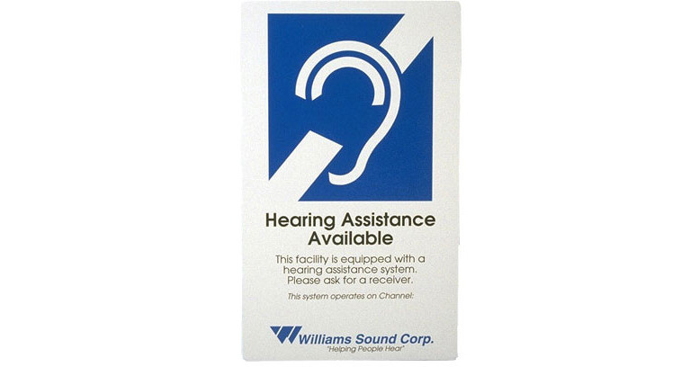 Williams Sound IDP008 - ADA Wall Plaque for Hearing IDP 008 B&H