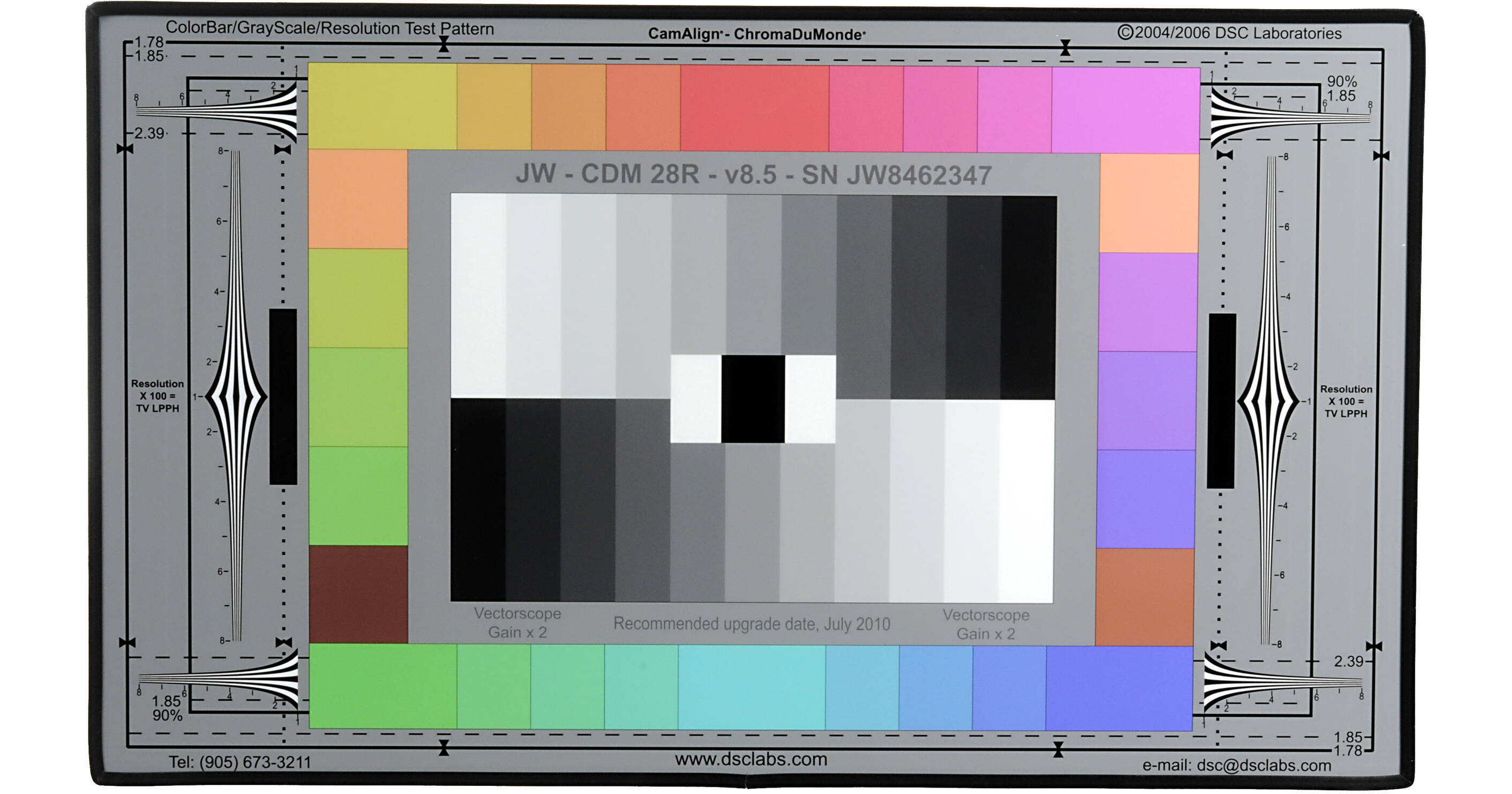 DSC Labs ChromaDuMonde 28-R Junior CamAlign Chip Chart CDM28RJ