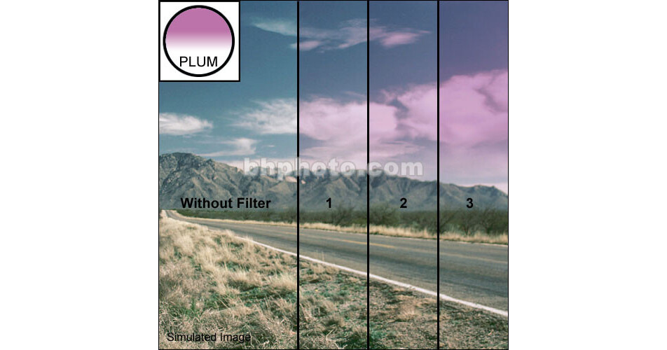 Tiffen 3 x 3" 1 Plum Soft-Edge Graduated Filter 33CGPL1S B&H