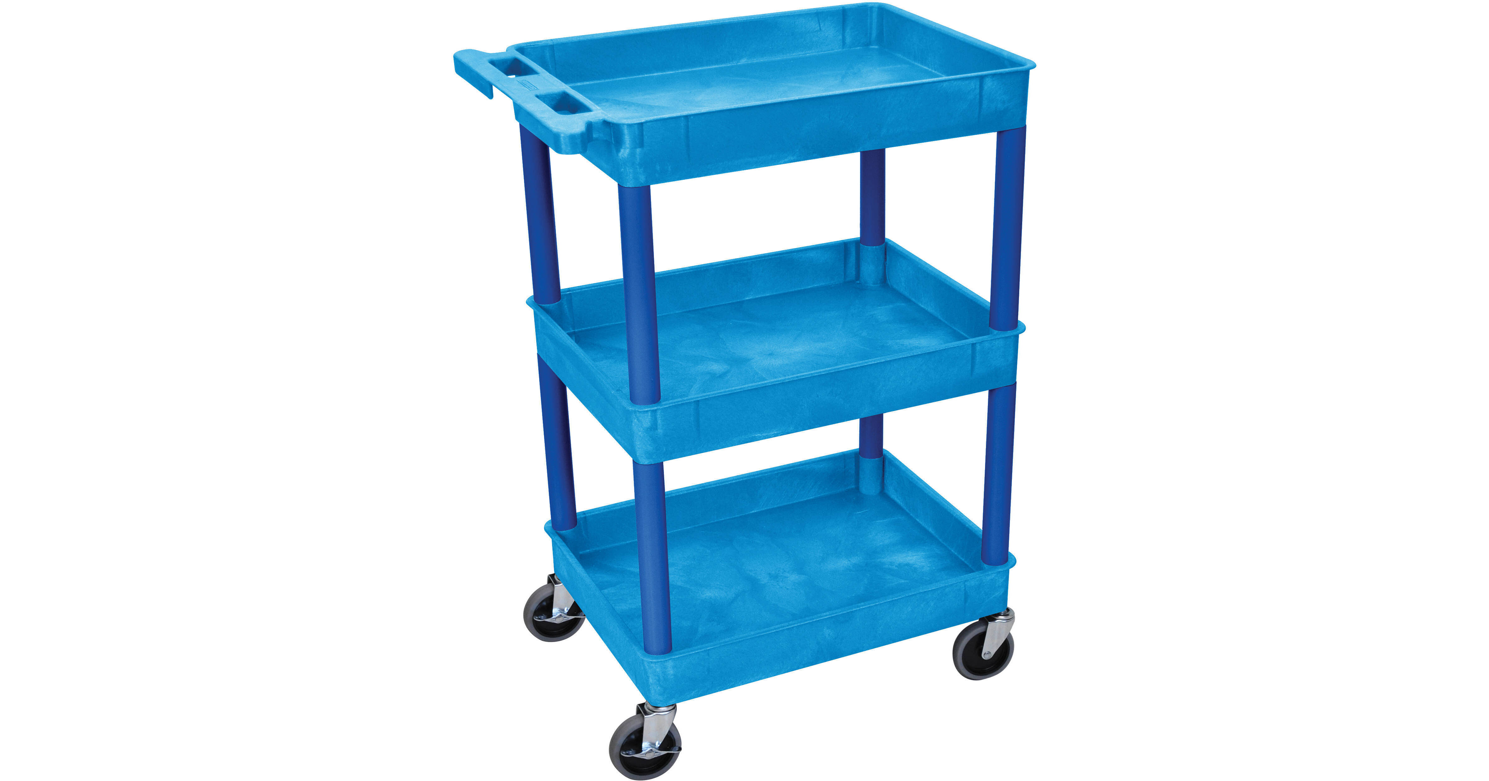 Luxor 24 x 18" Three-Shelf Utility Cart (Blue) BUSTC111BU B&H
