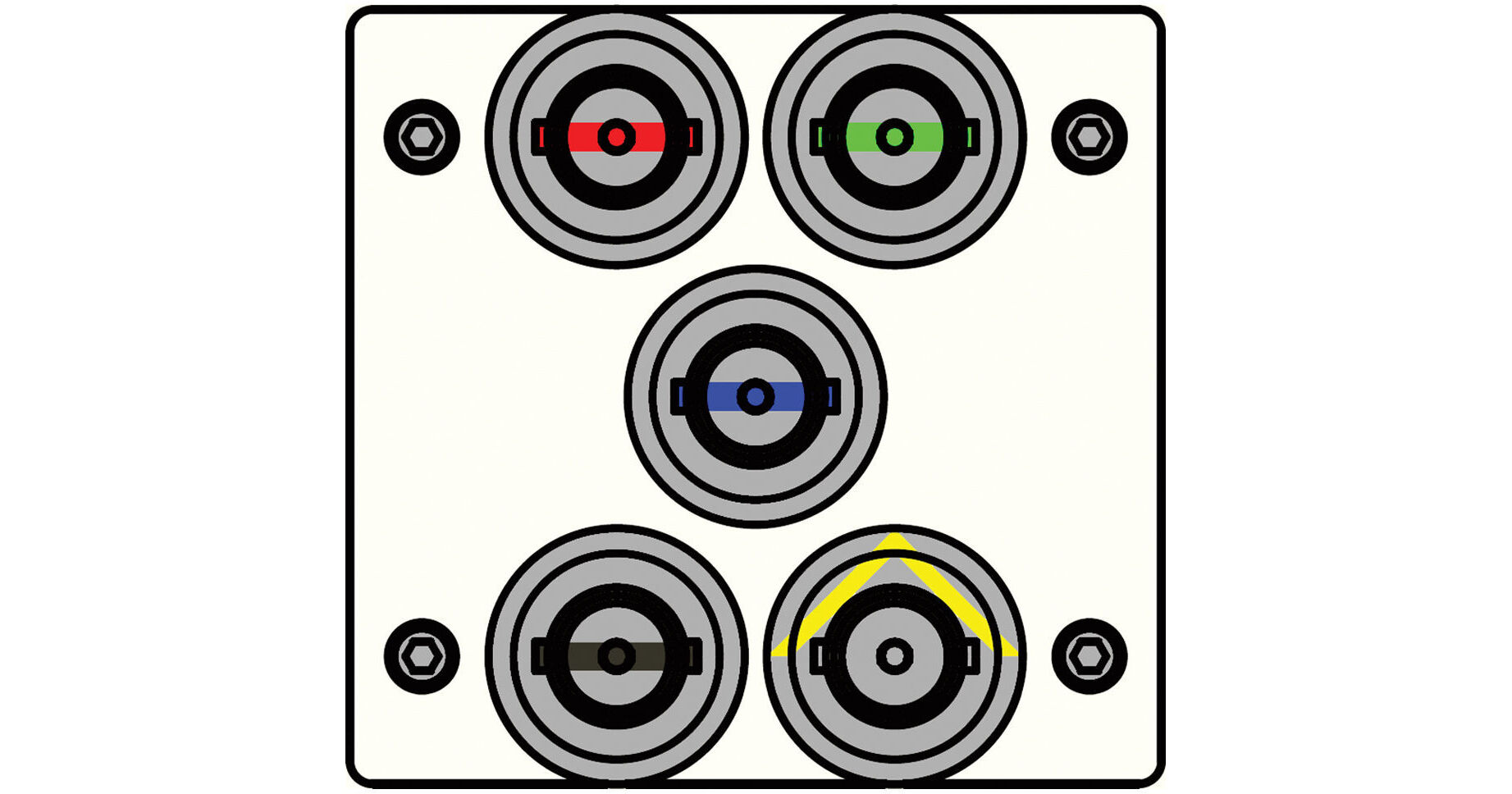 FSR IPS-V150T-WHT BNC (RED/GRN/BLU/BLK/YEL) to BNC IPS-V150T-WHT