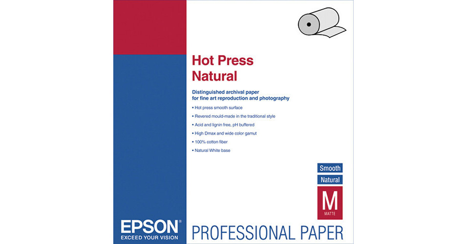 Epson Hot Press Natural Smooth Matte Archival Inkjet S042325 B&H