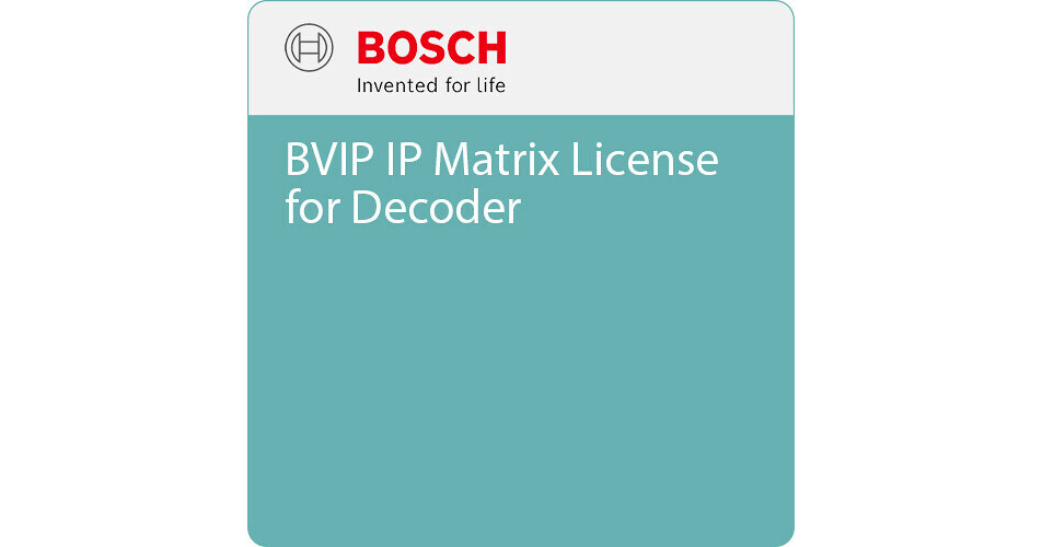 Bosch BVIP IP Matrix License for Decoder MVC-FIPM B&H Photo Video