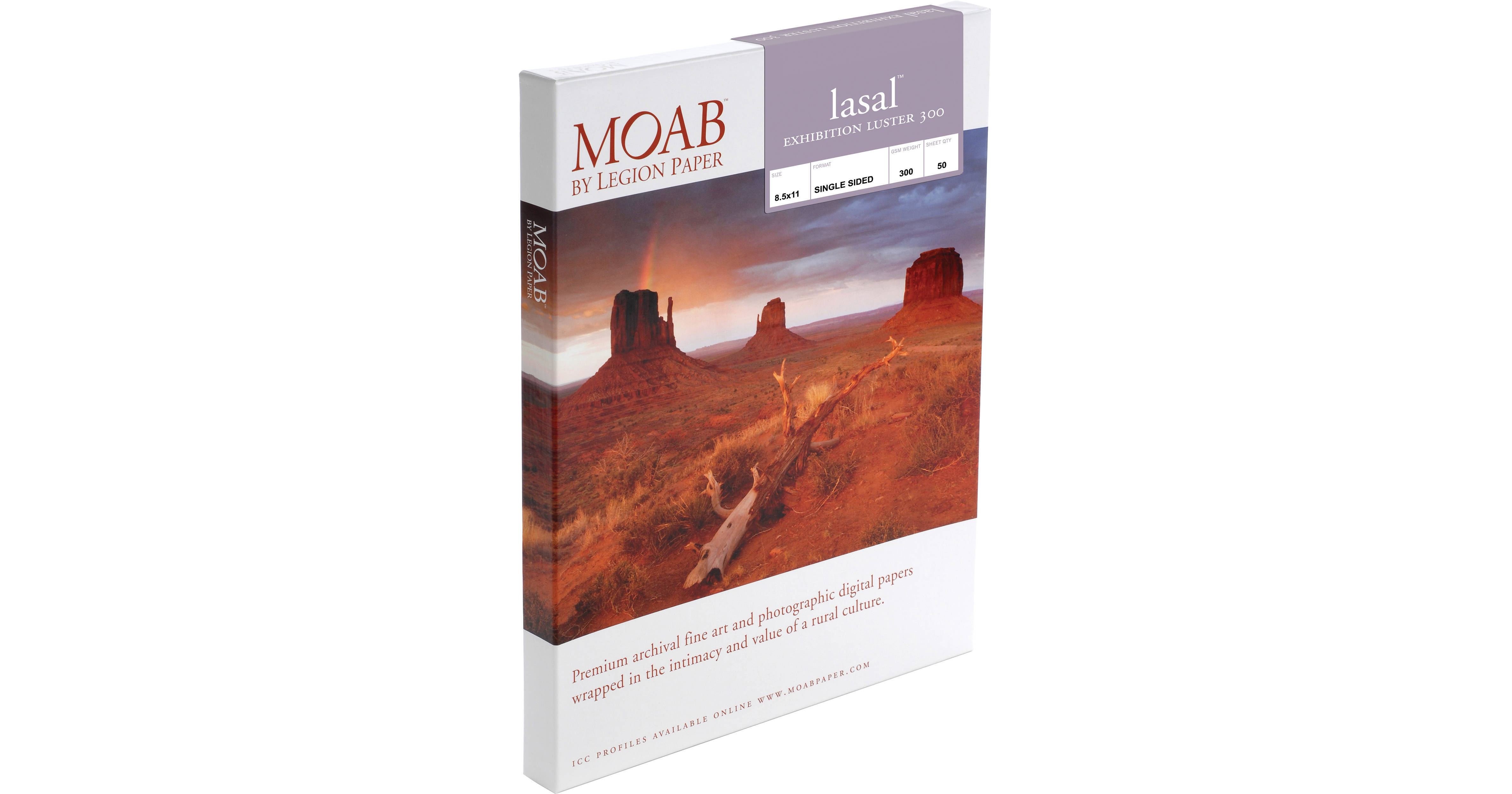 Moab Lasal Exhibition Luster 300 Paper F01-LEL300851150 B&H