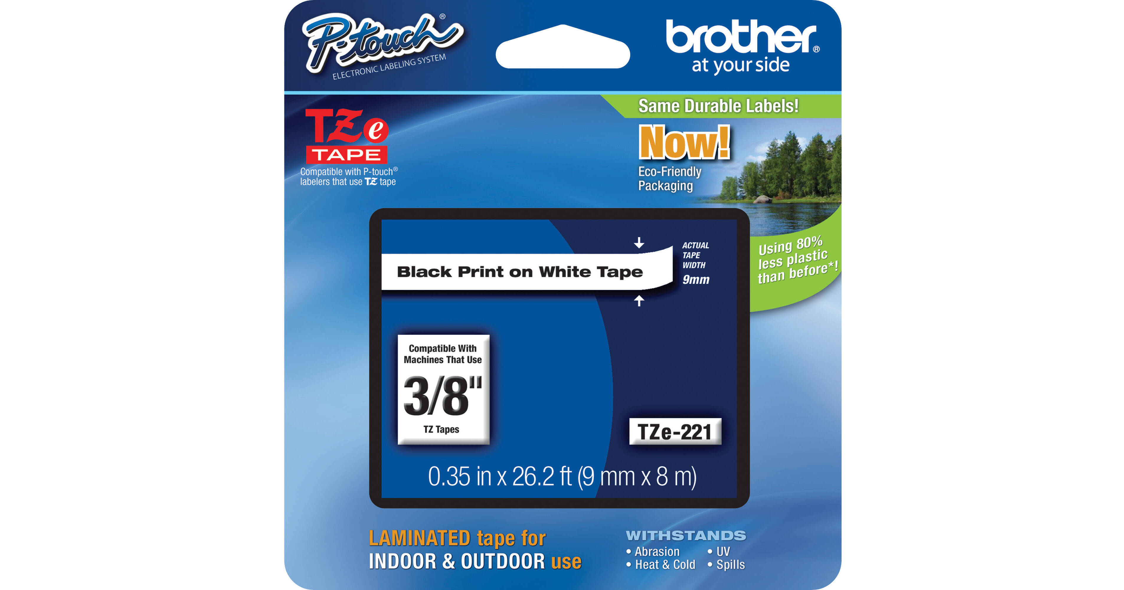 Brother TZe221 Laminated Tape for P-Touch Labelers TZE-221 B&H