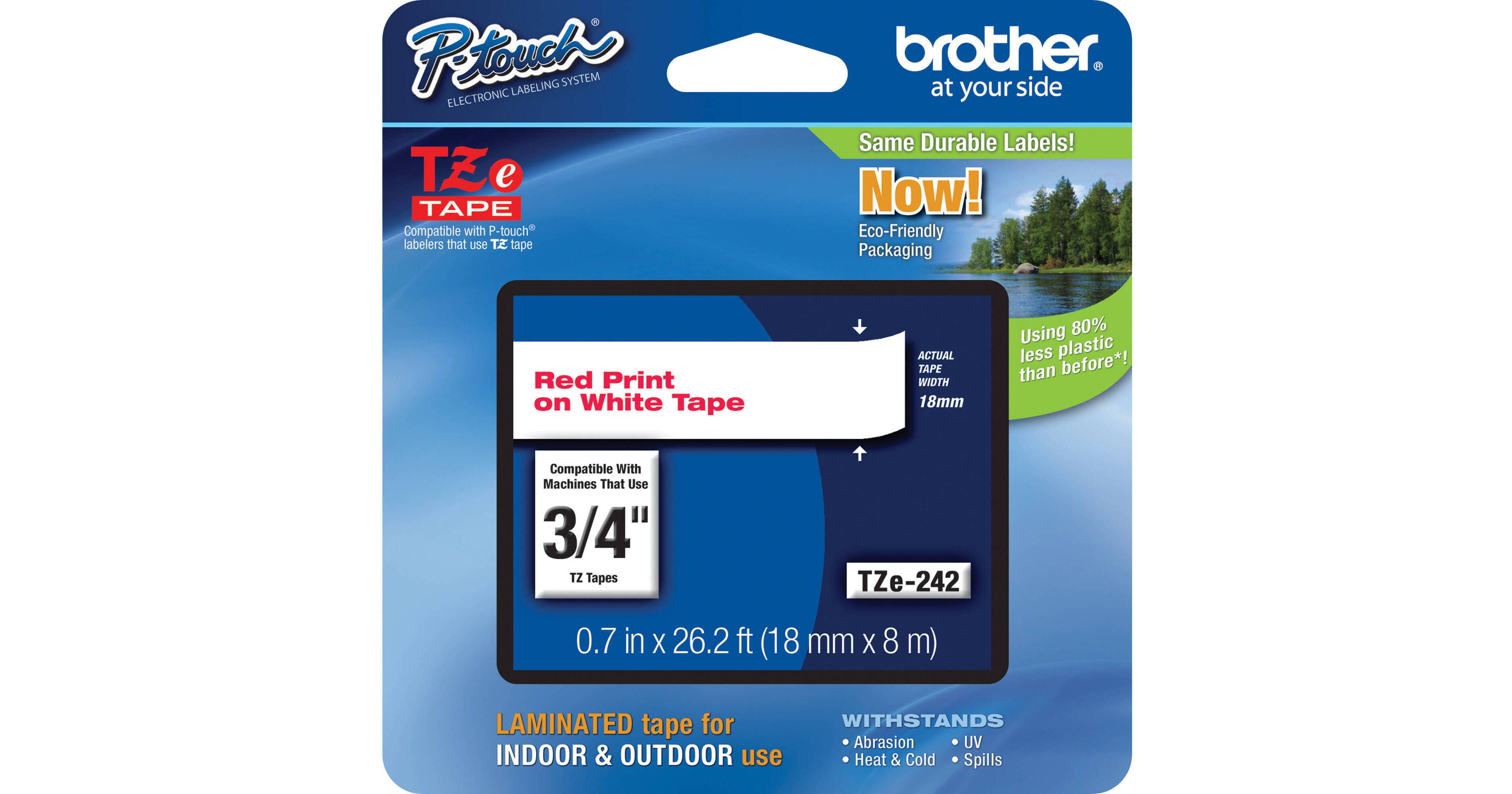 Brother TZe242 Laminated Tape for P-Touch Labelers TZE-242 B&H