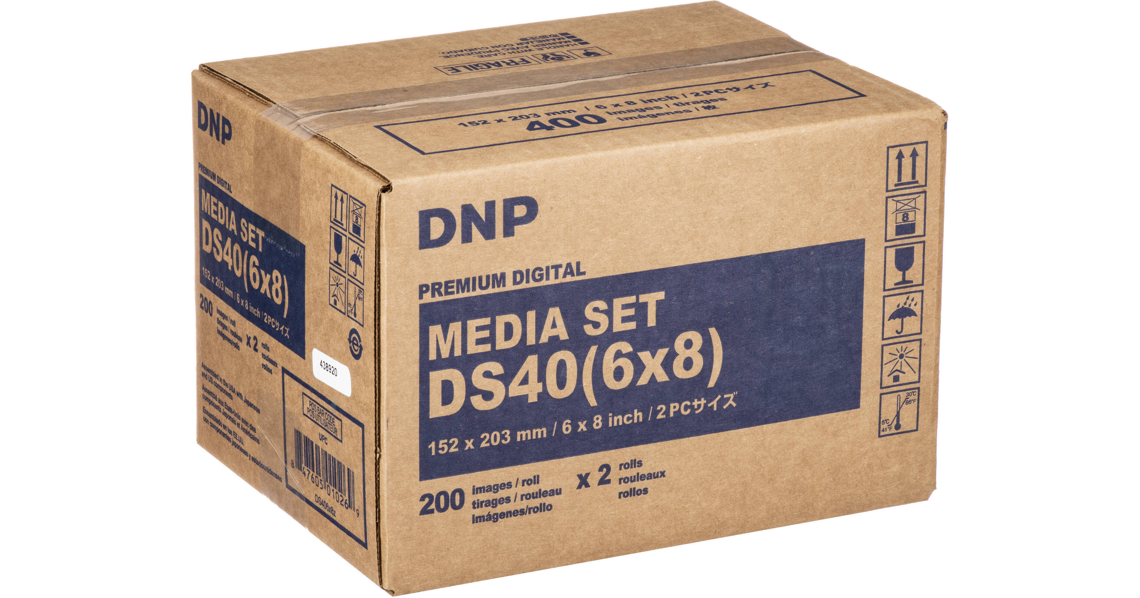 DNP 6 x 8" Print Pack for DS40 Printer (2-Pack) DS40 6X8Z B&H