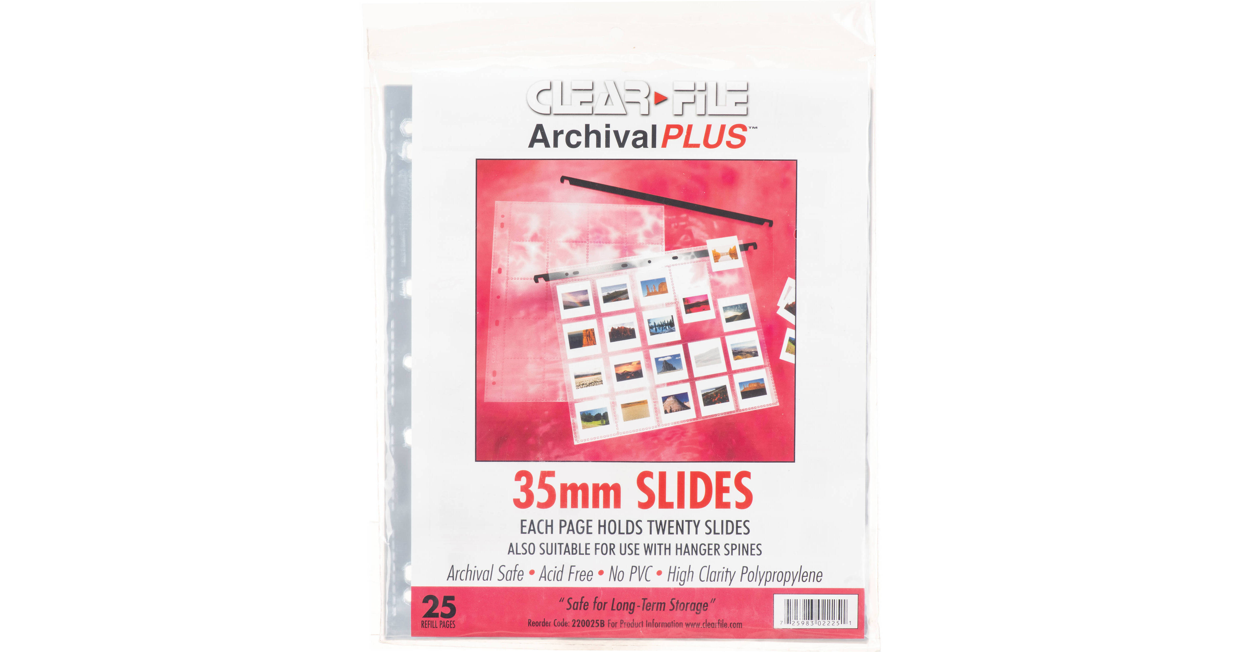 ClearFile Archival-Plus Storage Page for Slides, 35mm - 25