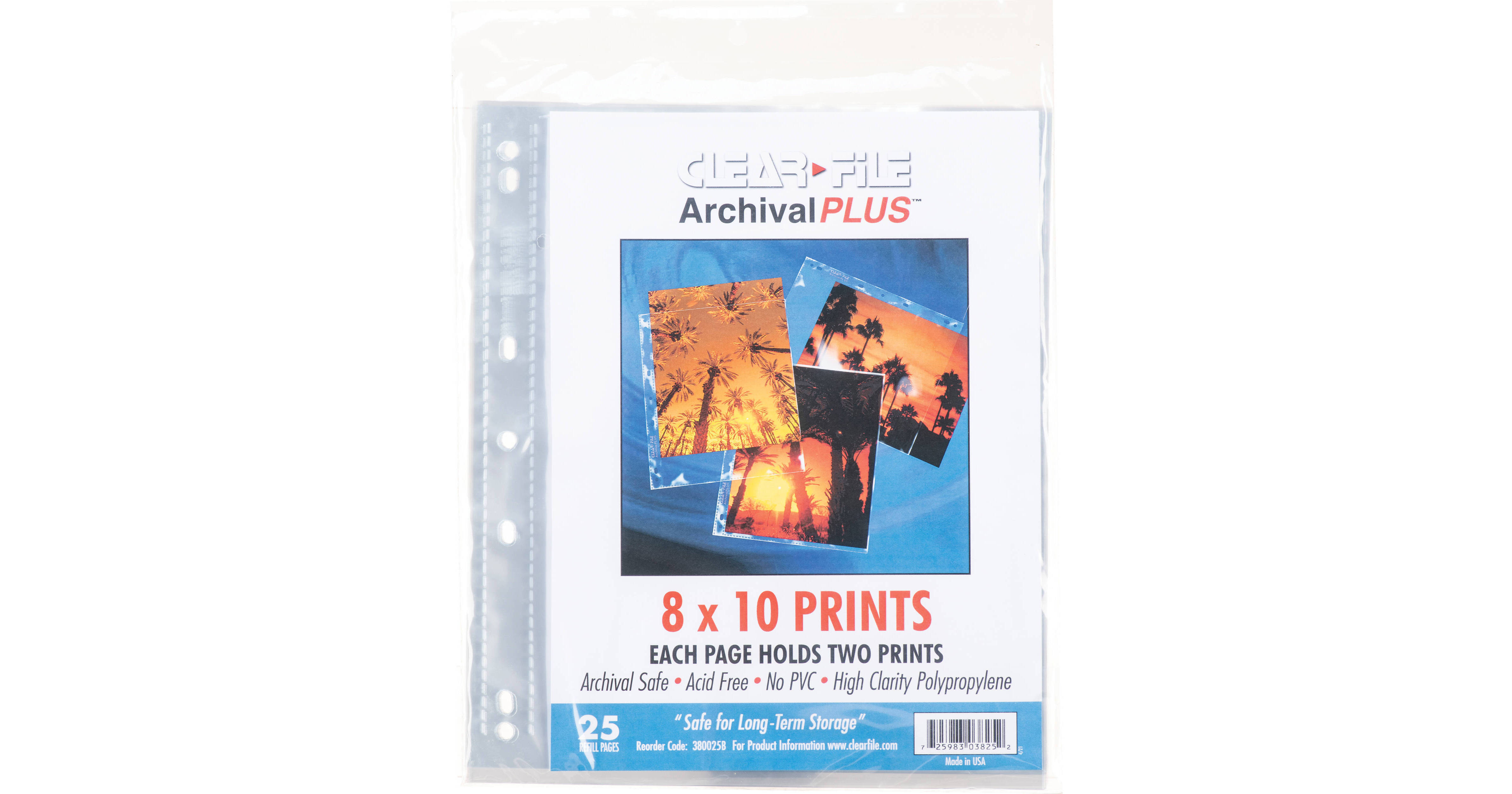 ClearFile Archival-Plus Print Page, Holds Two 8 x 10" 380025B