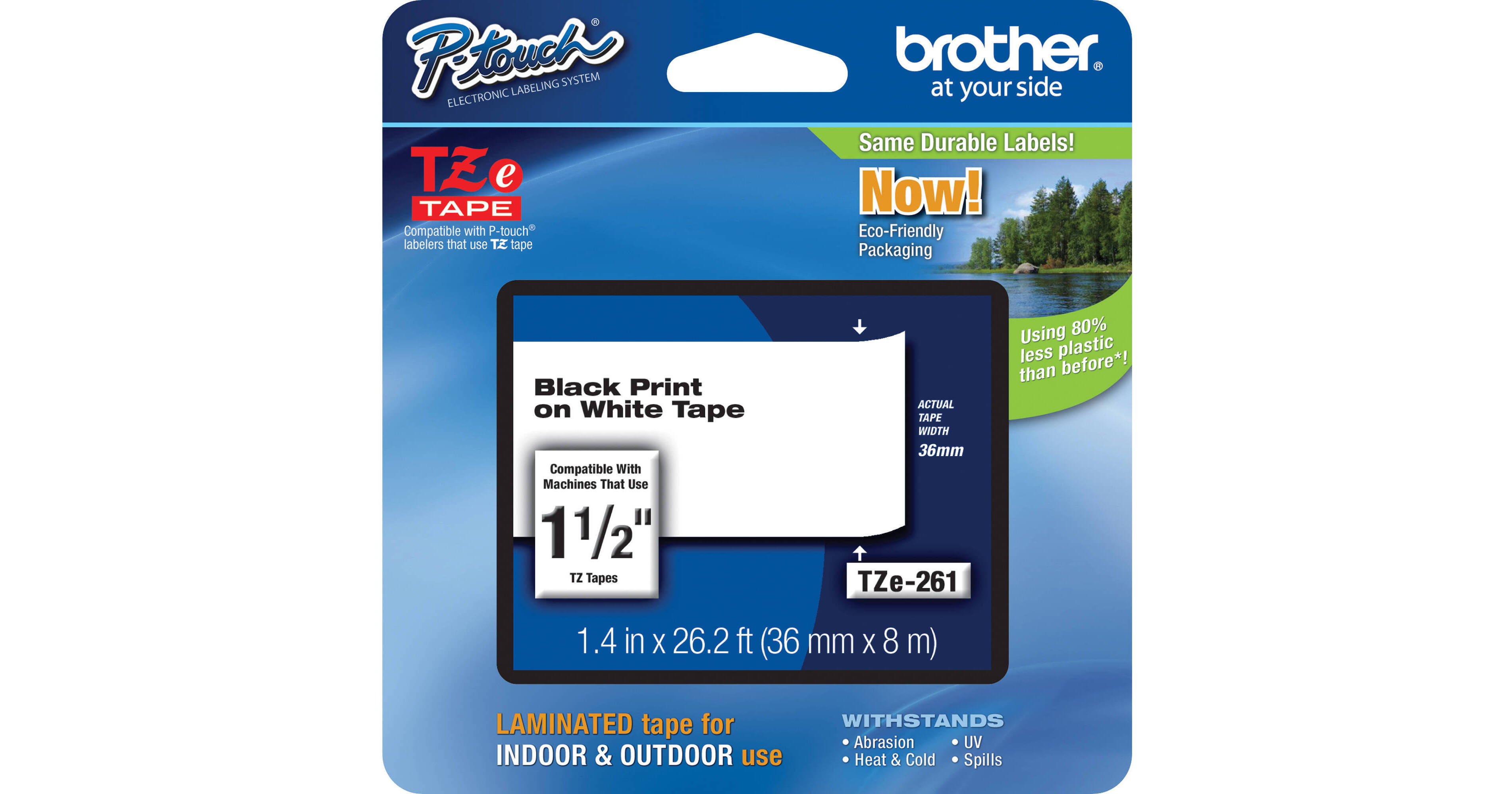 Brother TZe261 Laminated Tape for P-Touch Labelers TZE-261 B&H