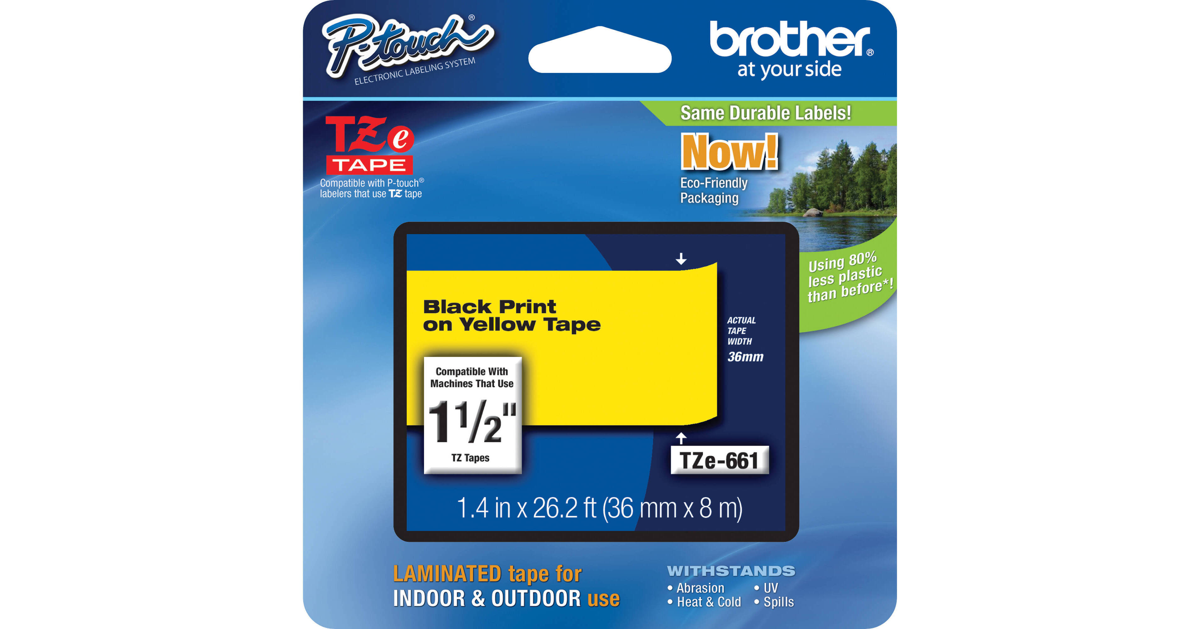 Brother TZe661 Laminated Tape for P-Touch Labelers TZE-661 B&H