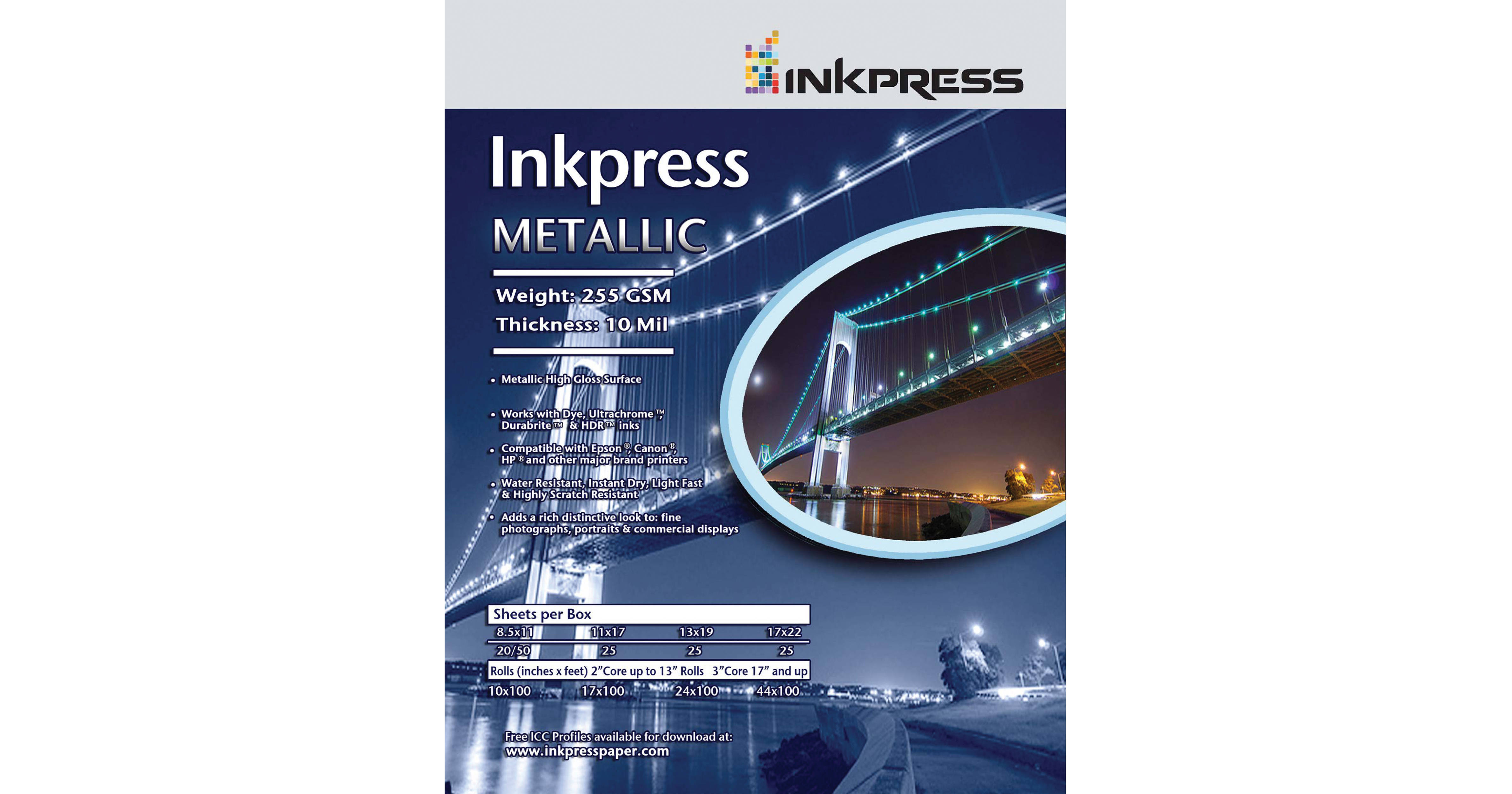 Inkpress Media Metallic Gloss (11x14" - 25 Sheets) MP111425 B&H