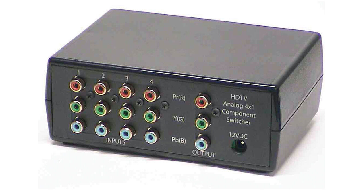Inday 4 x 1 HDTV Component RCA Video Switcher with IR RGB4X-R