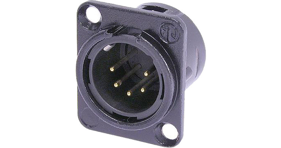 Neutrik Male XLR Receptacle Connector (5-Pole) NC5MD-L-B-1 B&H