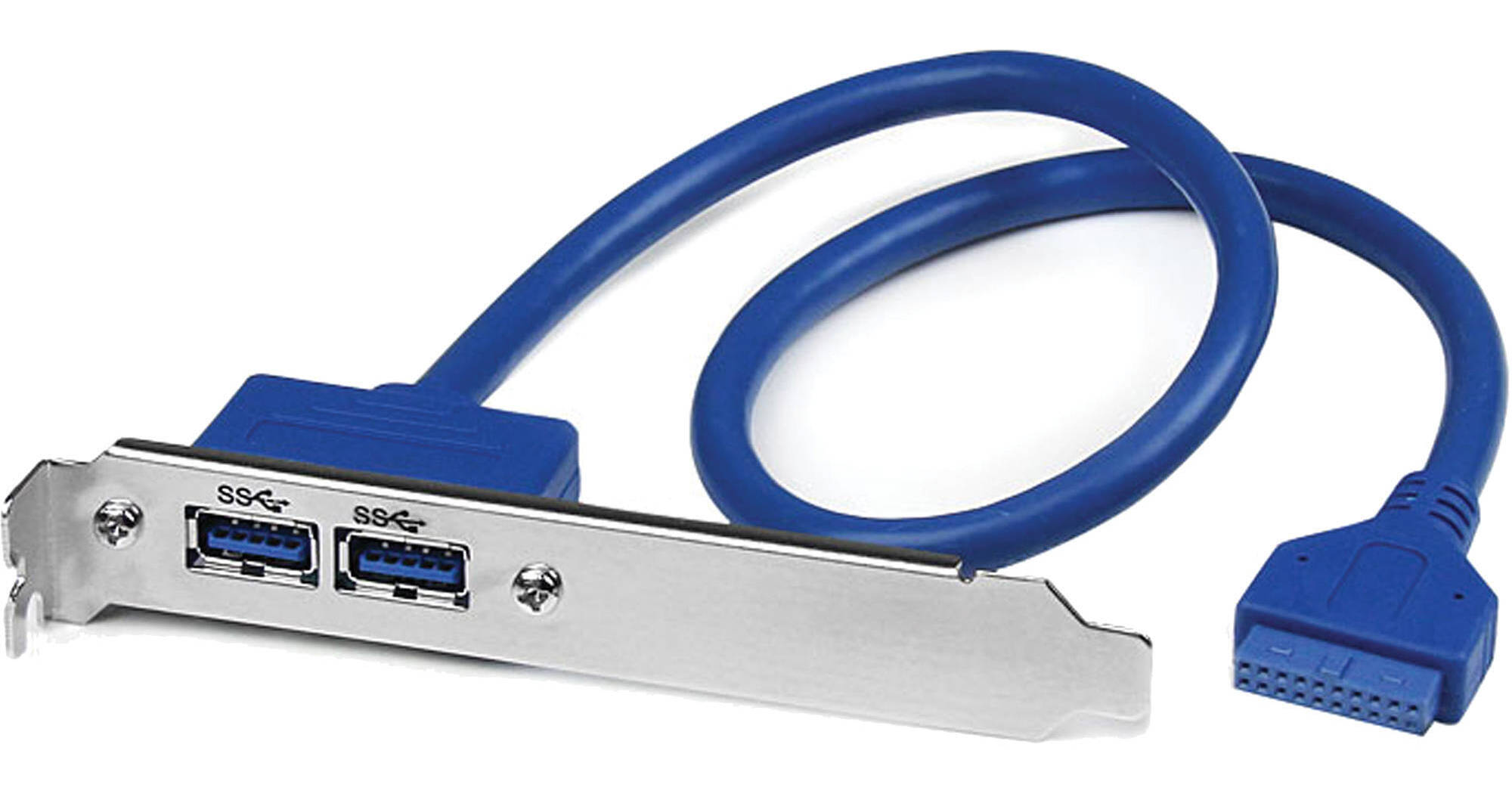 StarTech 2-Port USB 3.0 A Female Slot Plate Adapter USB3SPLATE