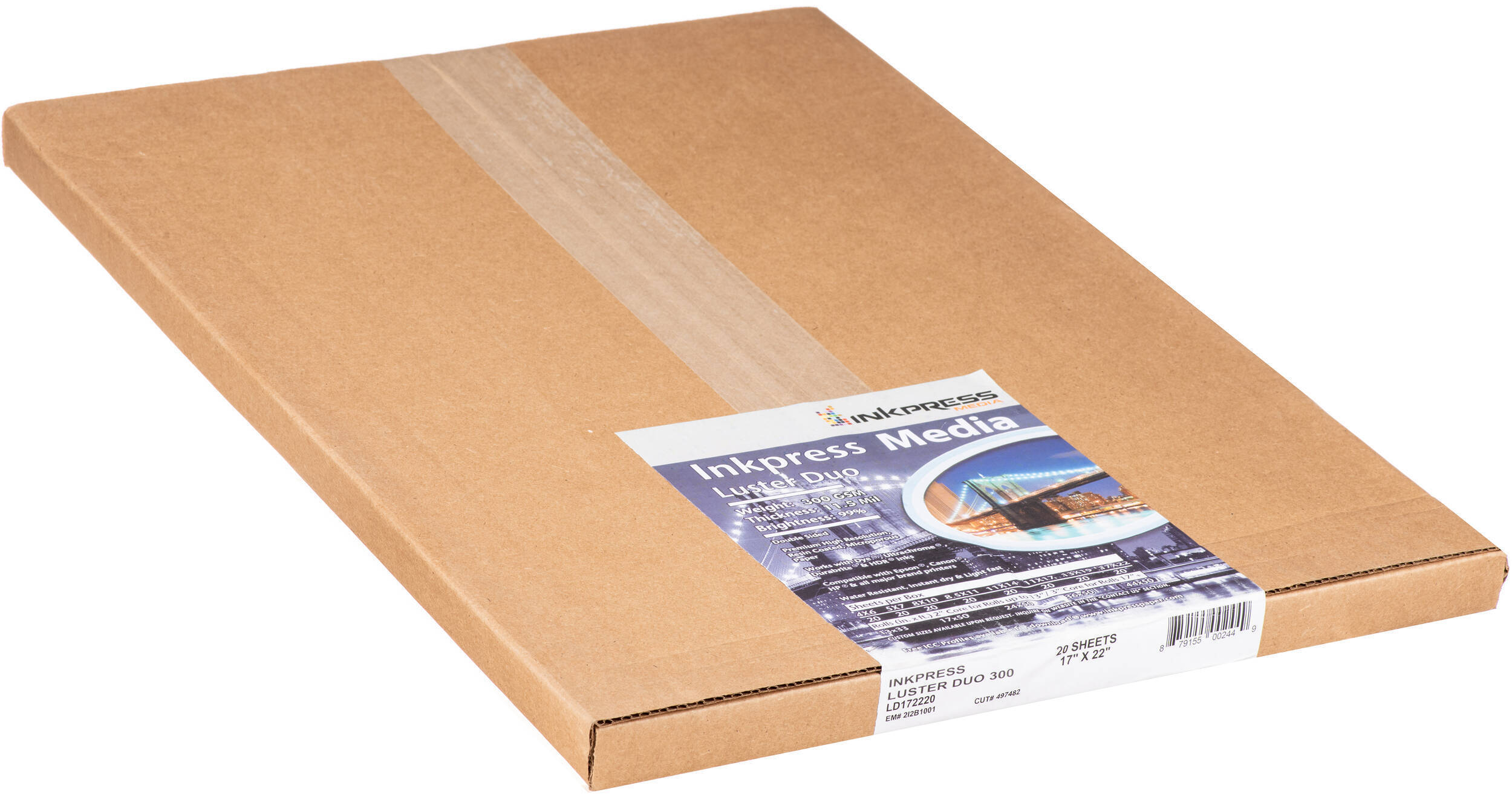 Inkpress Media Luster Duo 300 Paper (17 x 22", 20 Sheets)