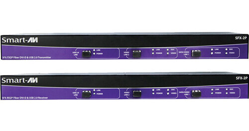 Smart-AVI SFX-2P 2-Port DVI-D and USB 2.0 Fiber SFX-2P-M-S B&H