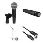Shure SM58S & SM57-LC Mics, Stands, and Cables Kit B&H Photo