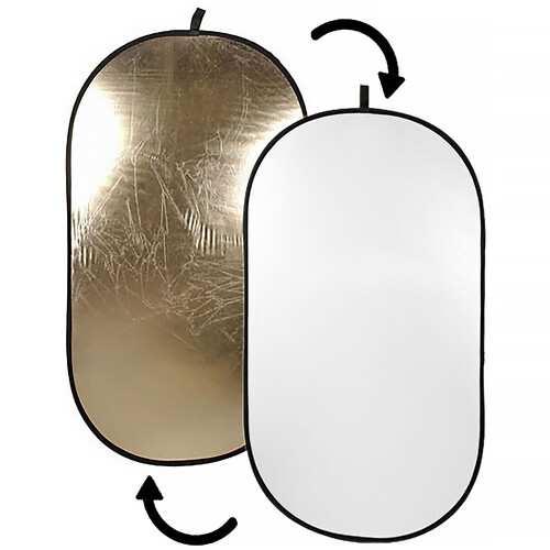 Impact Collapsible Oval Reflector Disc - Soft Gold/White R144174