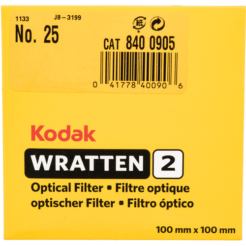 Kodak 100mm #25 Red Tricolor Wratten 2 Optical Filter 8400905