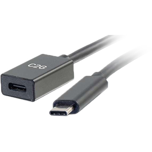 C2G 3' USB Type-C Male to Female Extension Cable (Black) 28656