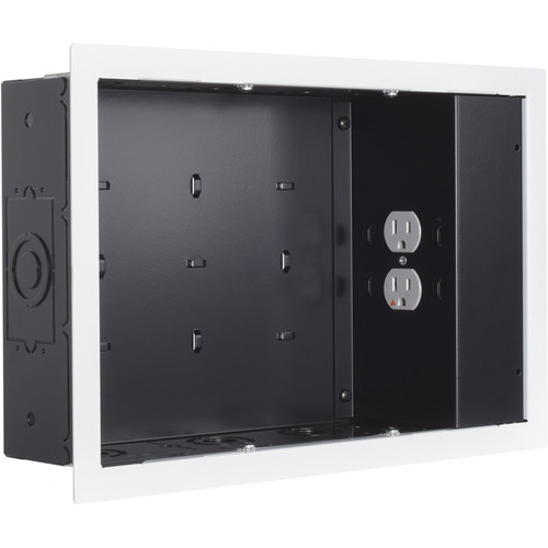 Chief In-Wall Storage Box with 2-Receptacle Outlet, PAC525FWP2