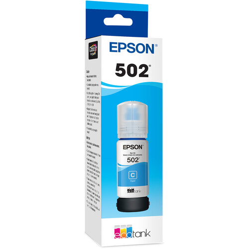 Epson T502 Cyan EcoTank Ink Bottle (70mL) T502220-S B&H Photo