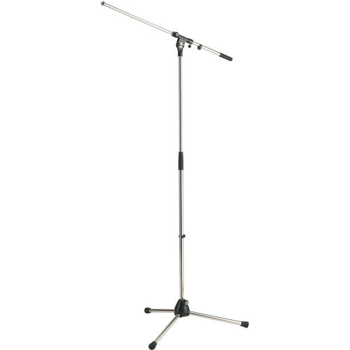 K&M 21020 Tripod Microphone Stand with Boom (Chrome)