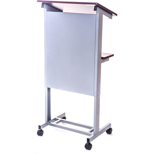 Luxor Rolling Adjustable-Height Lectern Podium LX-ADJ-DW B&H