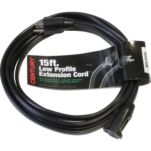 Milspec 14-AWG Flat SPT-3 Extension Cord (15', Black) D11814115