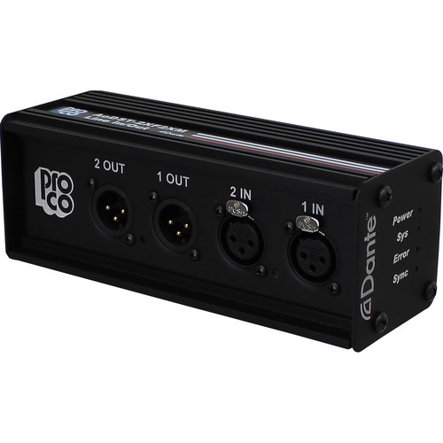 Pro Co Sound Dante 2x2 Channel I/O Drop Snake AODST-2XF2XM B&H