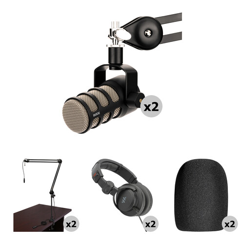 Rode PodMic Dynamic Podcasting Microphone Kit with 2 Broadcast