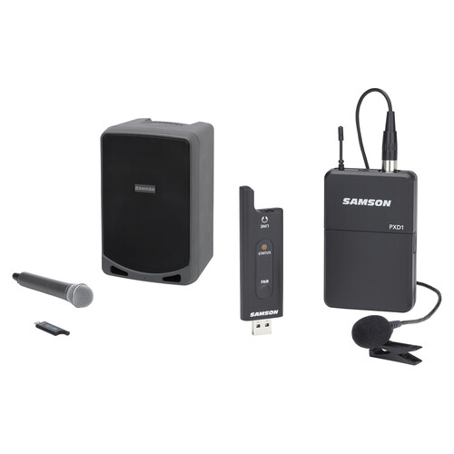 Samson Portable PA Kit with Wireless Lavalier and Handheld