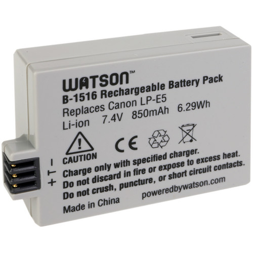 Watson LP-E5 Lithium-Ion Battery Pack (7.4V, 850mAh) B-1516 B&H