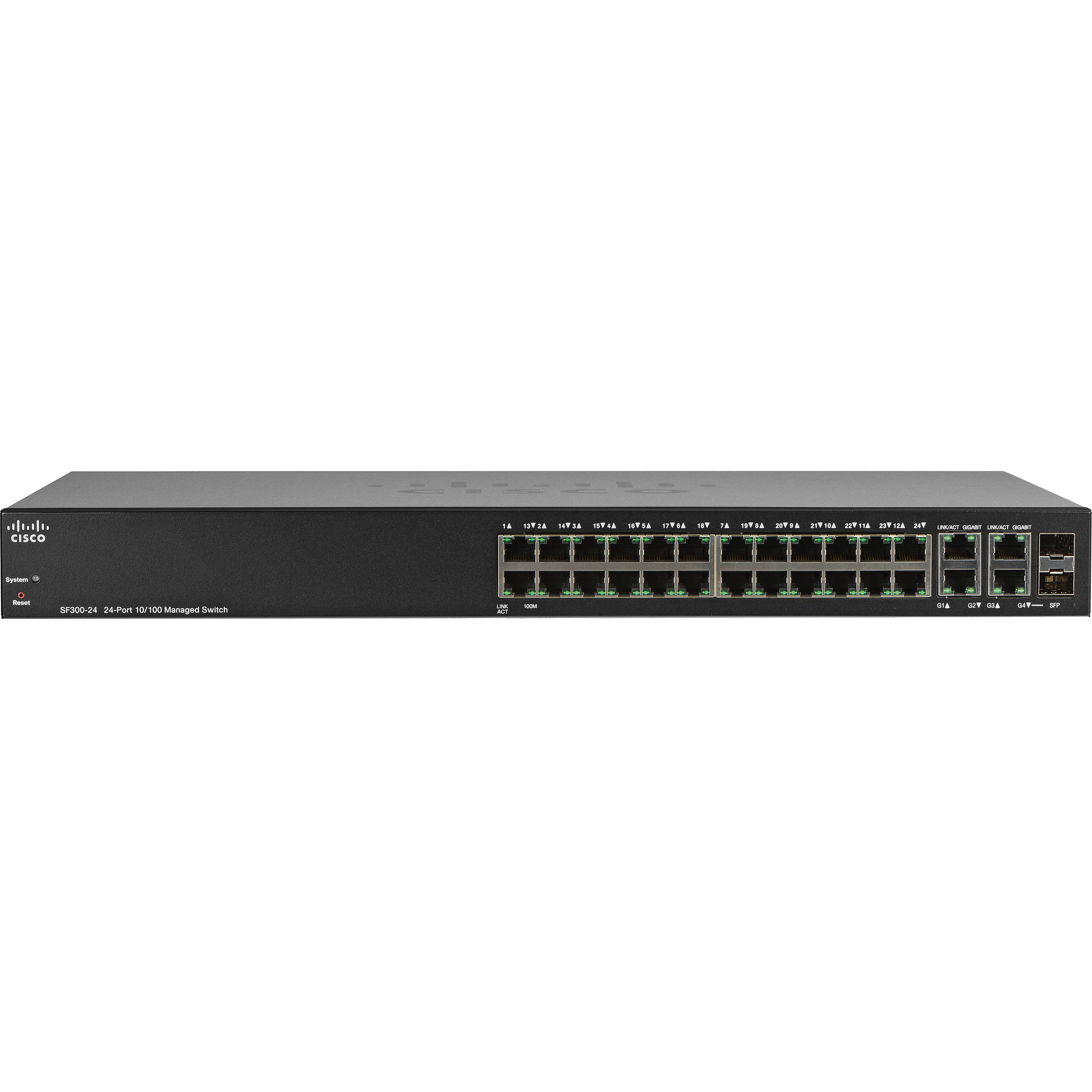 SRW224G4-K9-NA Cisco SF300-24 24-Port 10/100 Managed Switch with ...